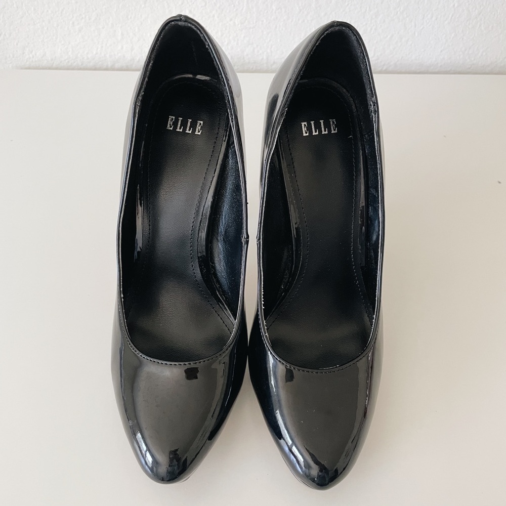 Black Patent Finish Heels - Gem